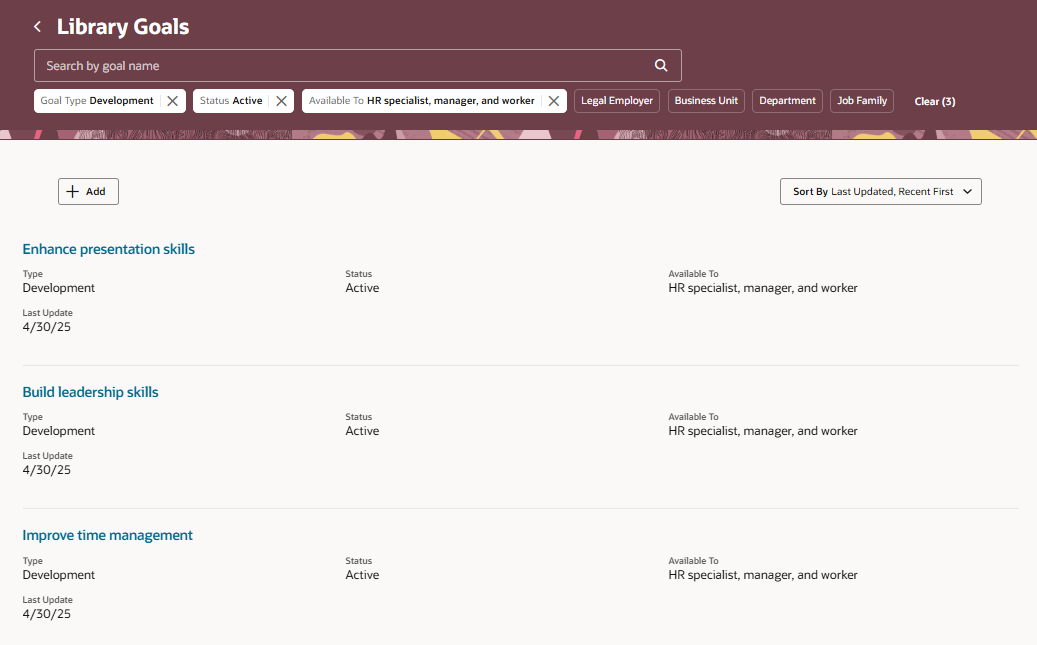 Oracle HCM Cloud Talent 25C – K8 Mead